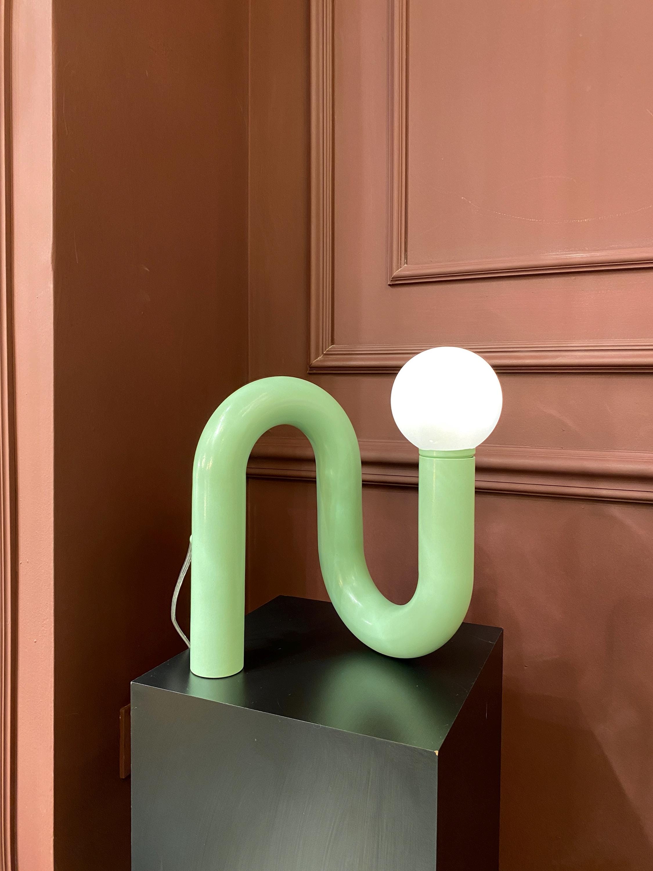Blue Tube Table Lamp: Modern Minimalist Home Decor - Etsy