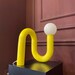 Yellow Tube Table Lamp, Modern Bedside Lamp, Yellow Table Lamp, Unique ...