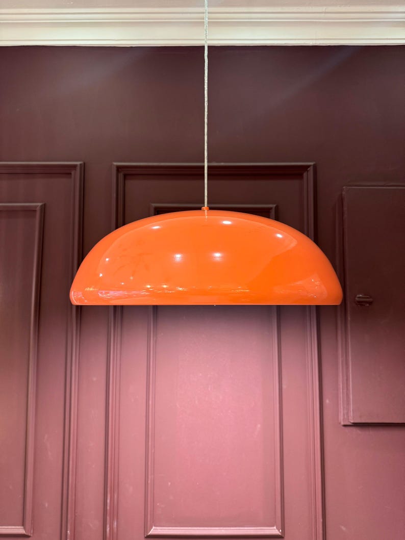 Soft Orange LED Pendant Lamp: Modern Handmade Hanging Light - Etsy
