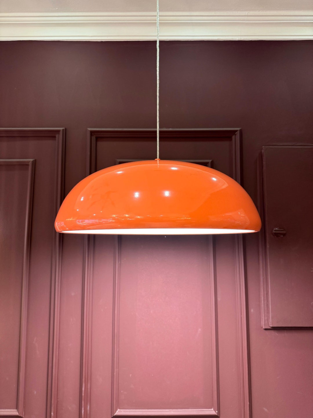 Soft Orange LED Pendant Lamp: Modern Handmade Hanging Light - Etsy