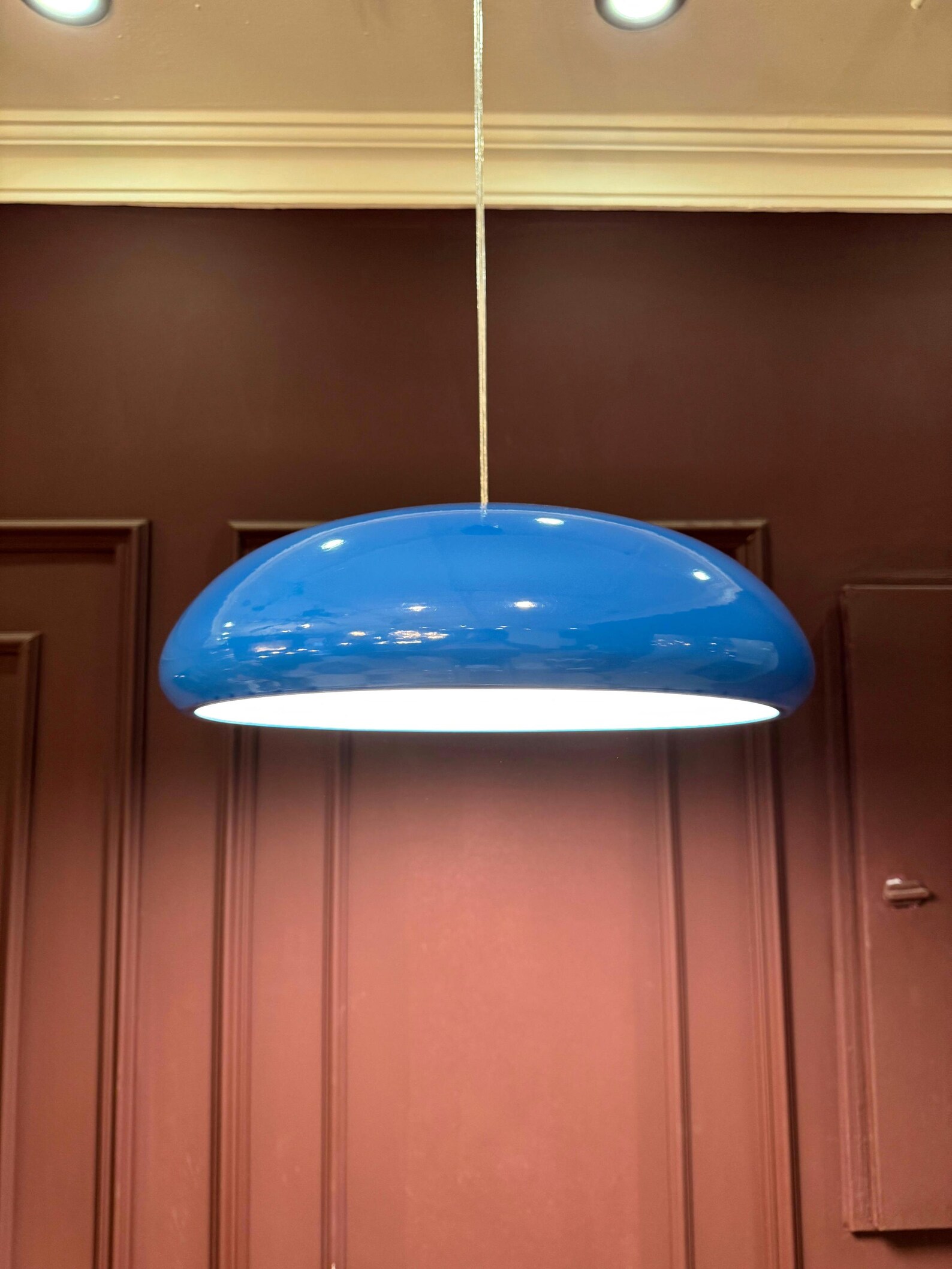 Blue LED Pendant Light: Modern Metal Hanging Lamp - Etsy