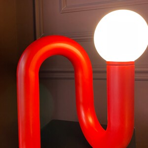 Red Tube Table Lamp, Modern Table Lamp, Red Table Lamp, Unique Table ...