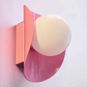 Modern Wall Sconce, Pink Wall Sconce, Minimalist Wall Sconce, Colourful ...