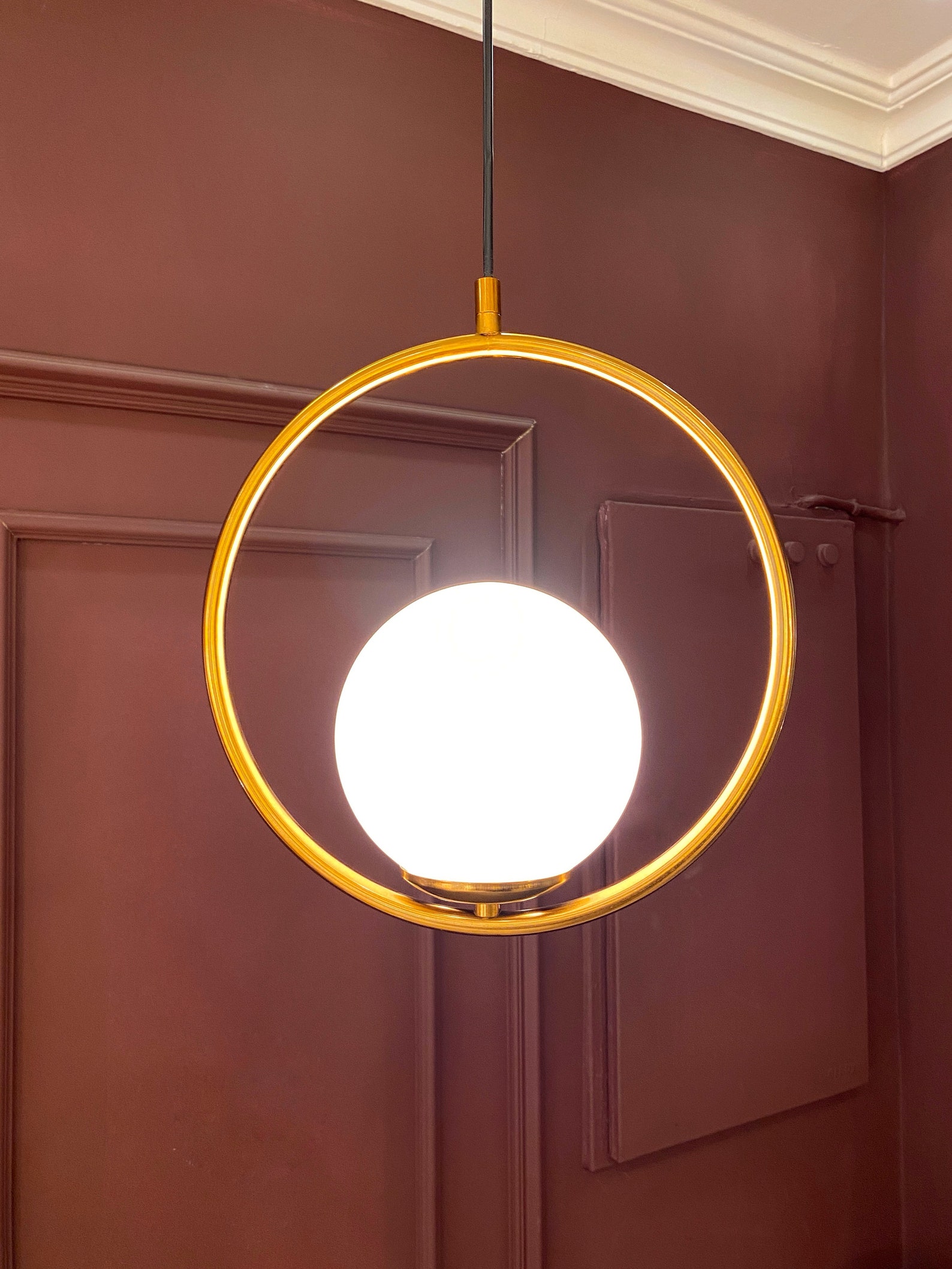 Round Pendant Lamp, Circle Pendant Lamp, Modern Ceiling Pendant, Unique ...