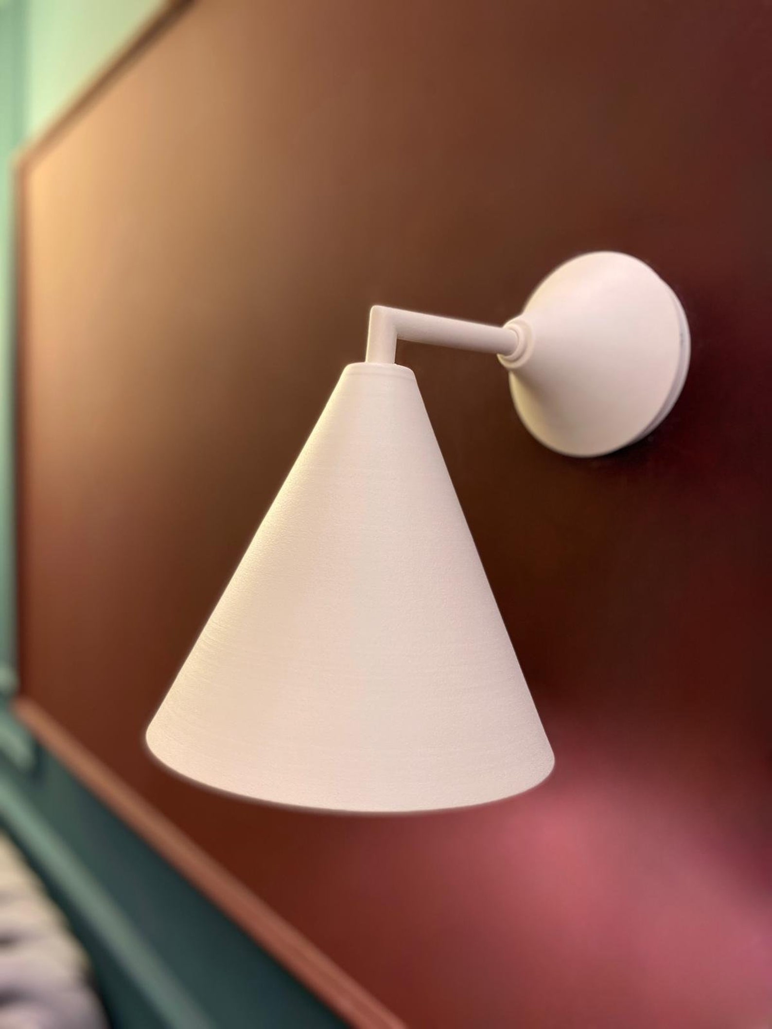 Modern Wall Sconce, Minimalist Wall Sconce, White Cone Sconce, Dome ...