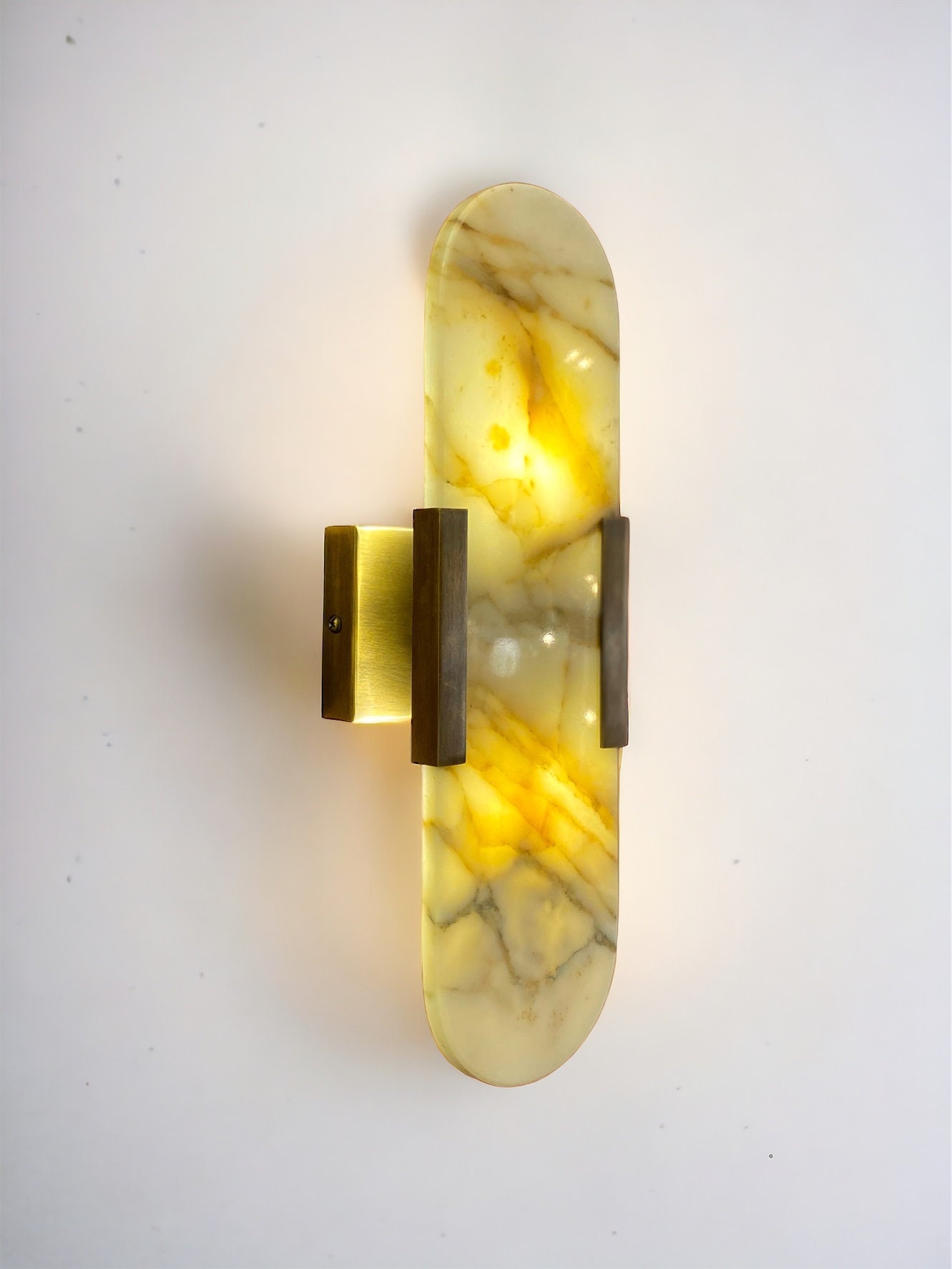 Marble Wall Sconce, Marble Wall Light, Bedroom Wall Light, Mid-century ...