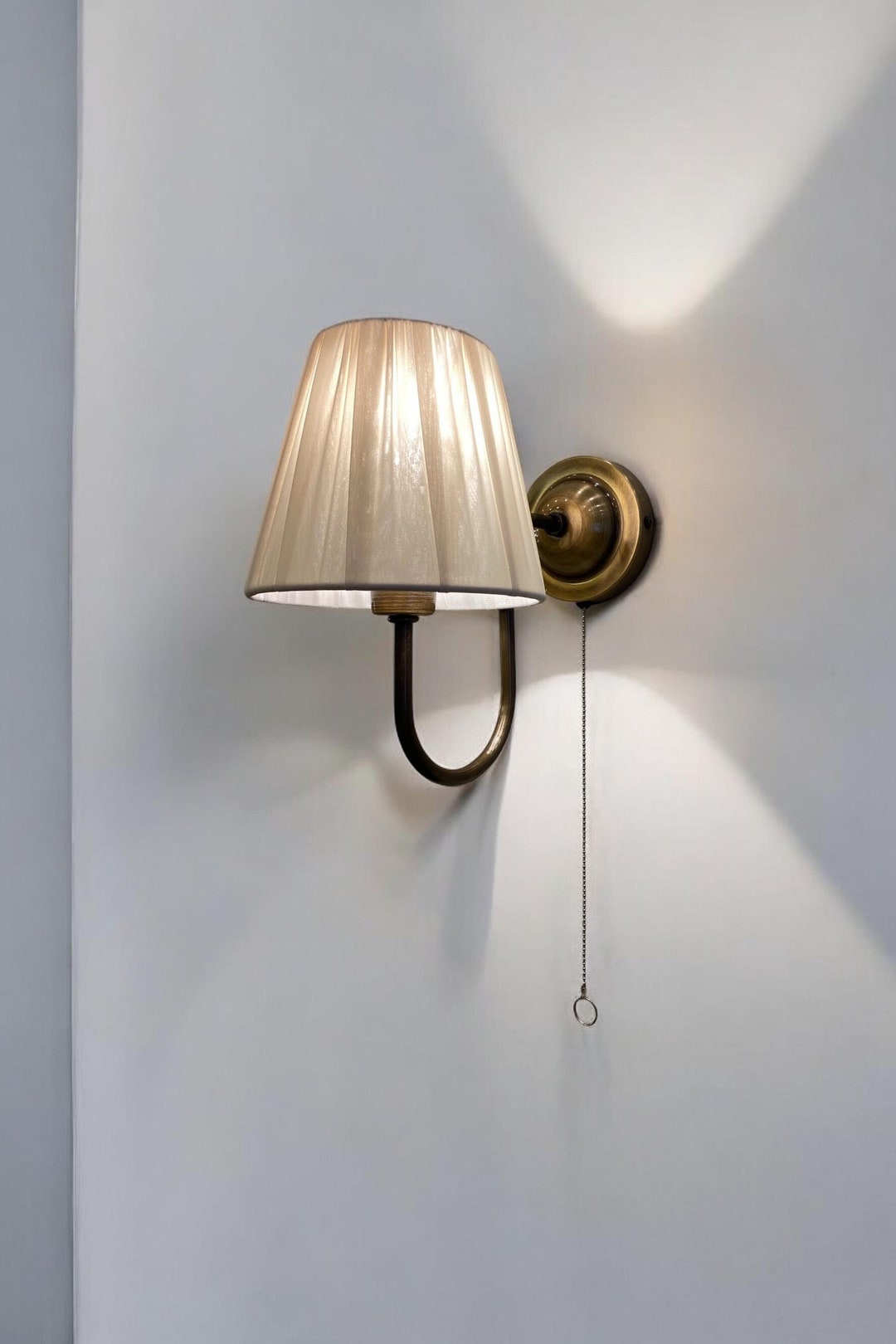 Bedside Wall Sconce, Pull Chain Wall Lamp, Wall Sconce With Pull Chain ...