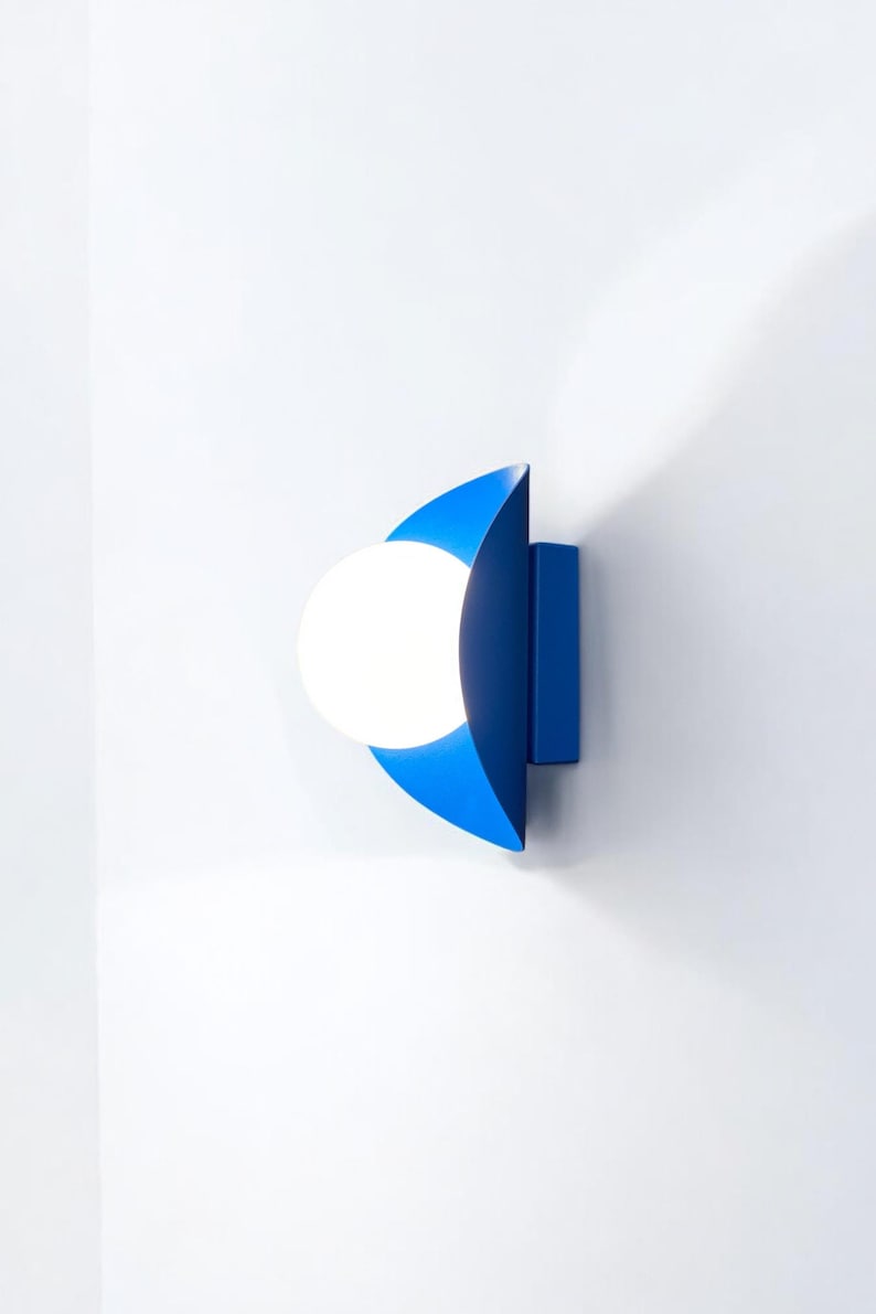 Blue Wall Sconce, Colored Sconce, Modern Wall Sconce, Minimalist Sconce ...
