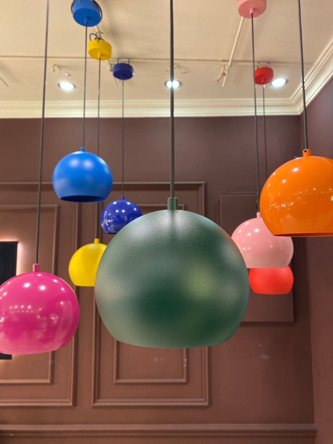 Green Pendant Light, Colored Pendant, Modern Pendant Lamp, Minimalist ...