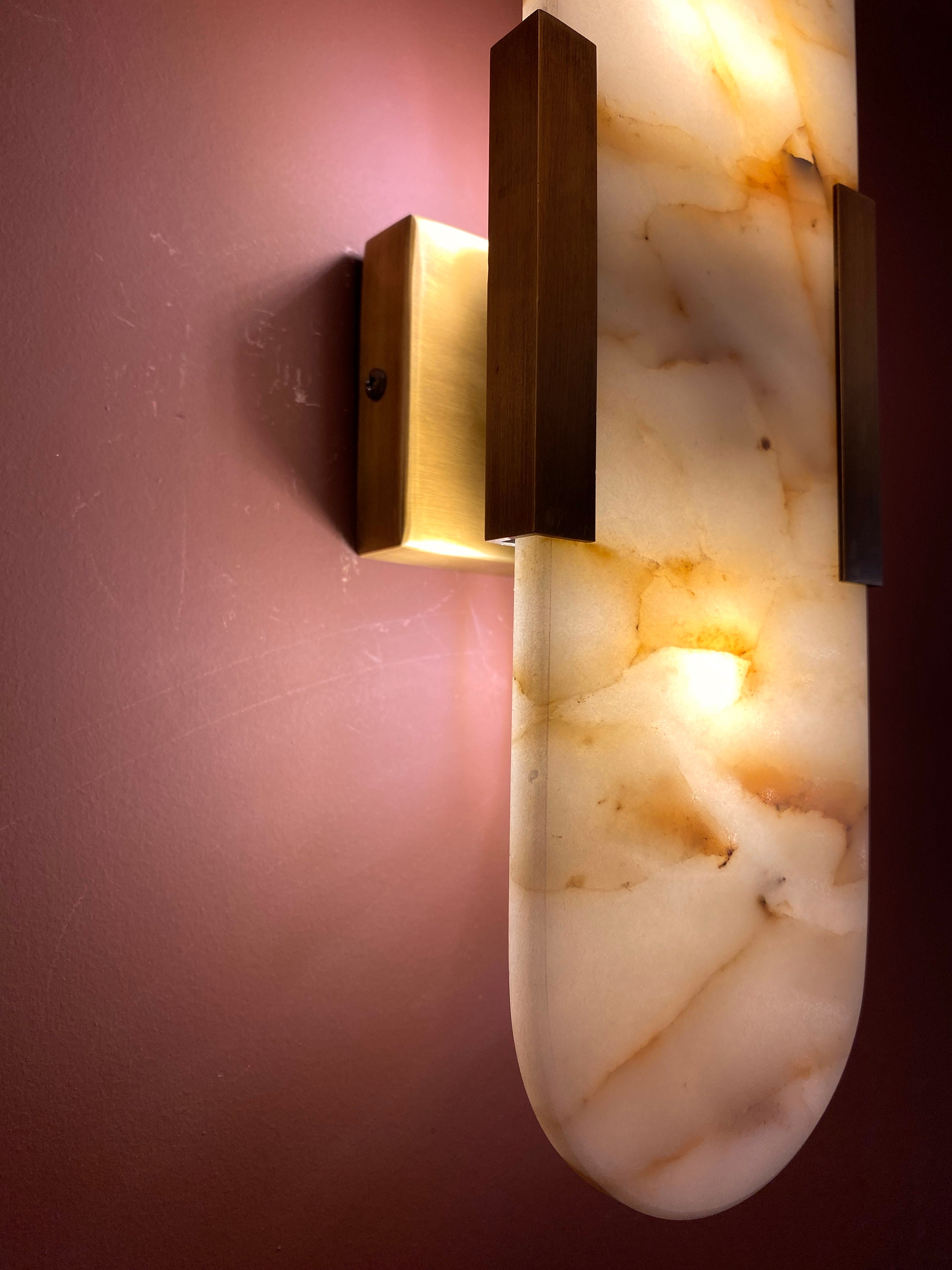 Marble Wall Sconce, Marble Wall Light, Bedroom Wall Light, Modern Wall ...