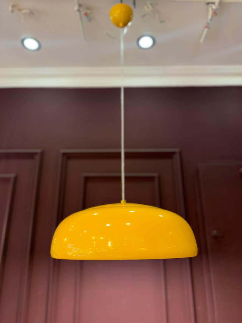 Yellow LED Pendant Light: Modern Dining Room Hanging Lamp - Etsy