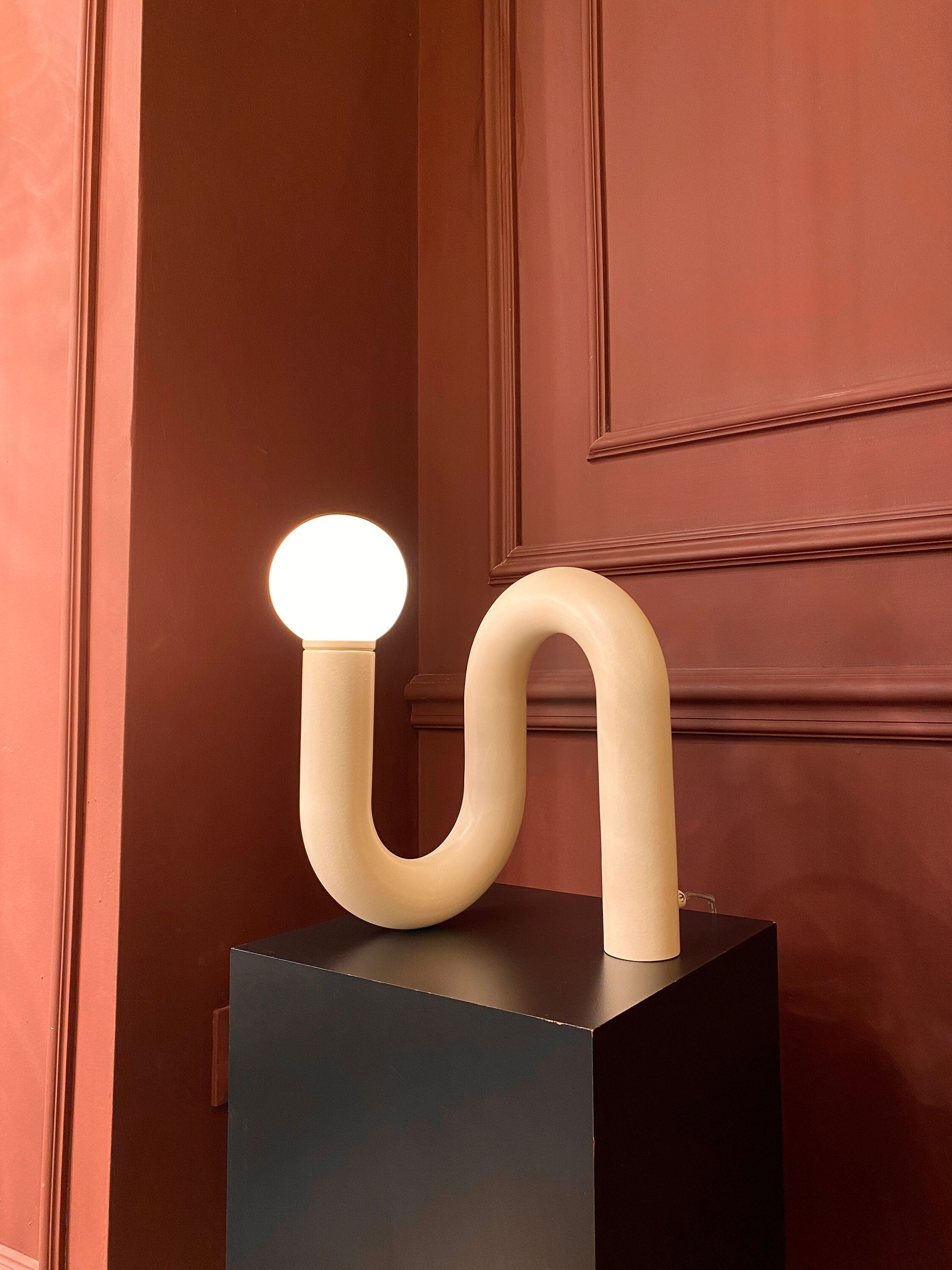 White Tube Table Lamp, Adjustable Lamp, Unique Table Lamp, Bedside Lamp ...