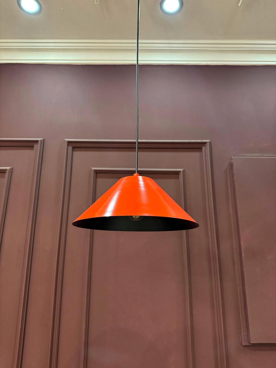 Red Pendant Light, Retro Pendant Lamp, Cone Pendant Lamp, Colored ...