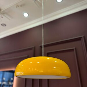 Yellow LED Pendant Light: Modern Dining Room Hanging Lamp - Etsy