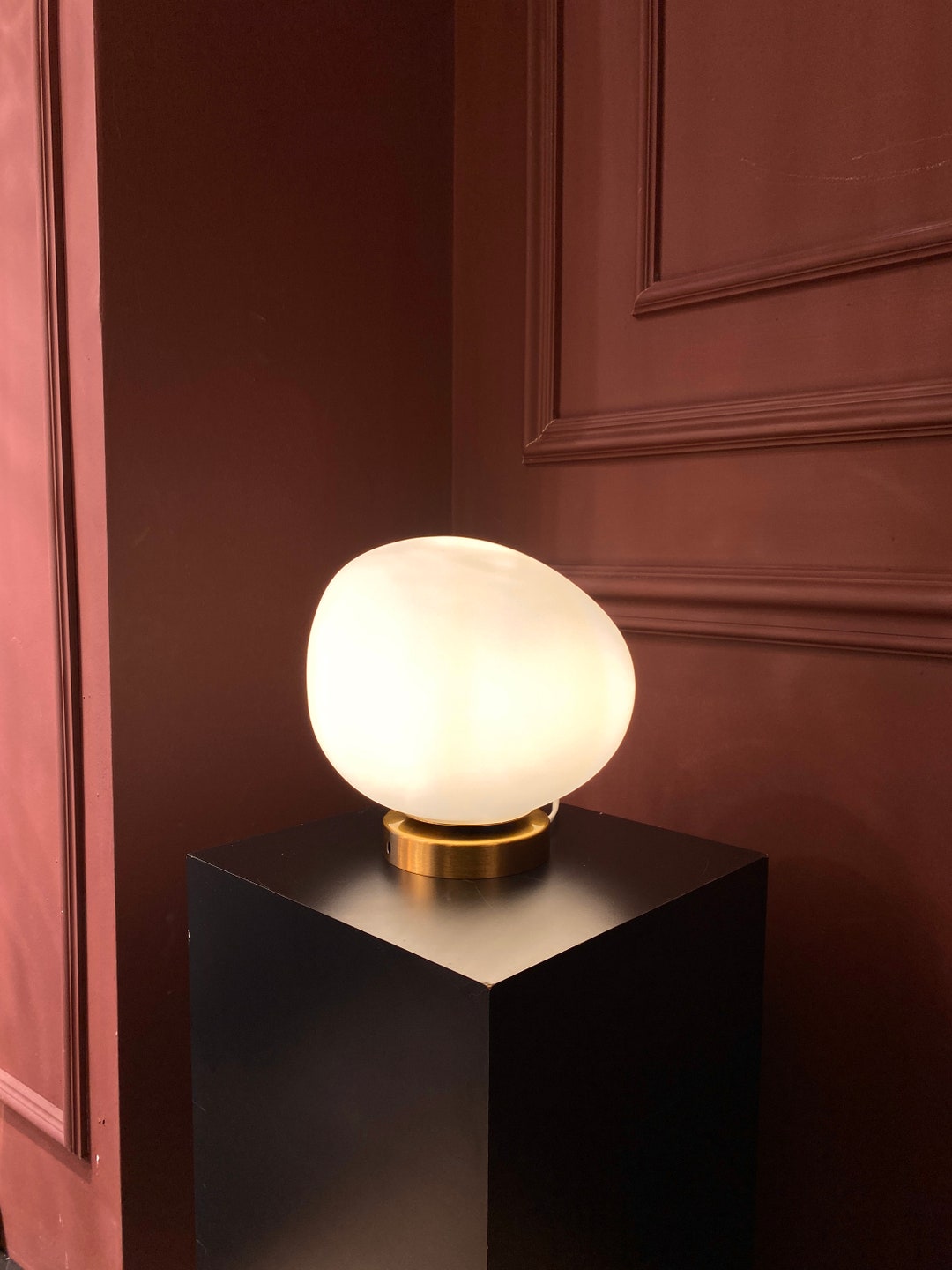 Minimalist Table Lamp, Glass Table Lamp, Modern Glass Lamp, Unique Lamp ...