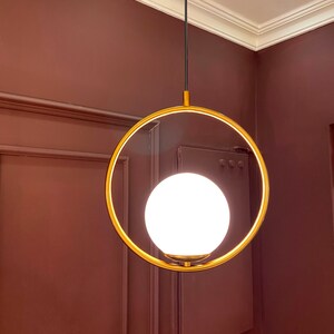 Round Pendant Lamp, Circle Pendant Lamp, Modern Ceiling Pendant, Unique ...