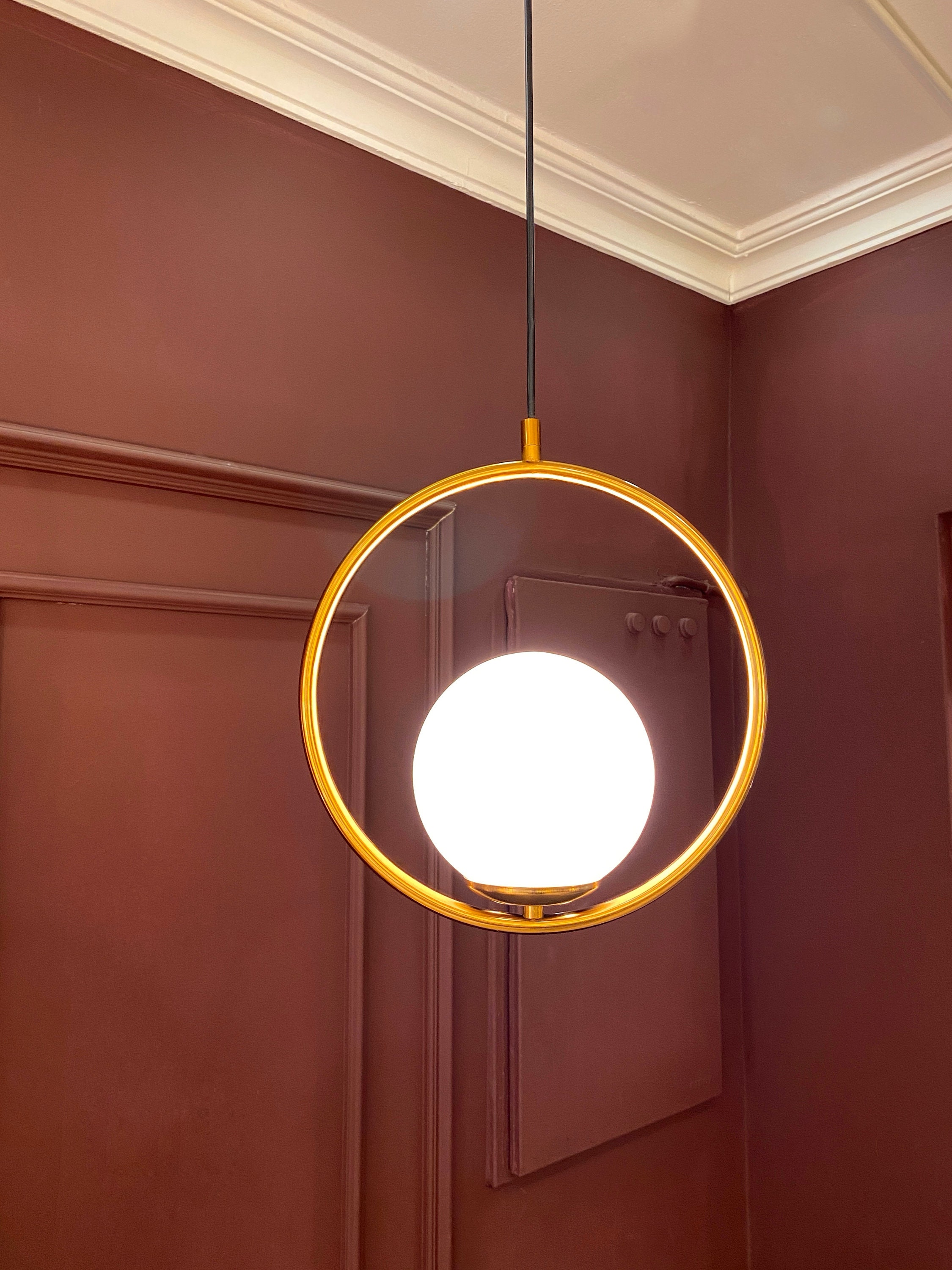 Round Pendant Lamp, Circle Pendant Lamp, Modern Ceiling Pendant, Unique ...