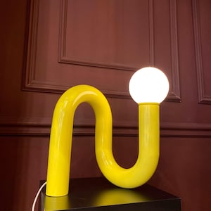 Blue Tube Table Lamp: Modern Minimalist Home Decor - Etsy