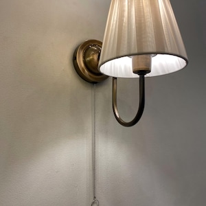 Bedside Wall Sconce, Pull Chain Wall Lamp, Wall Sconce With Pull Chain ...