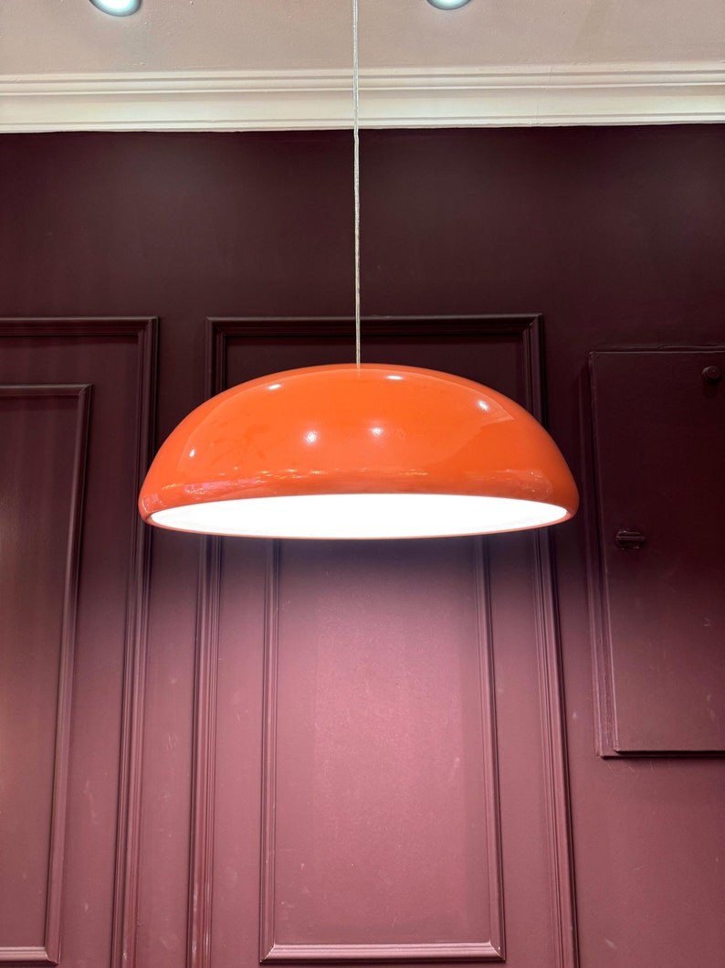 Soft Orange LED Pendant Lamp: Modern Handmade Hanging Light - Etsy