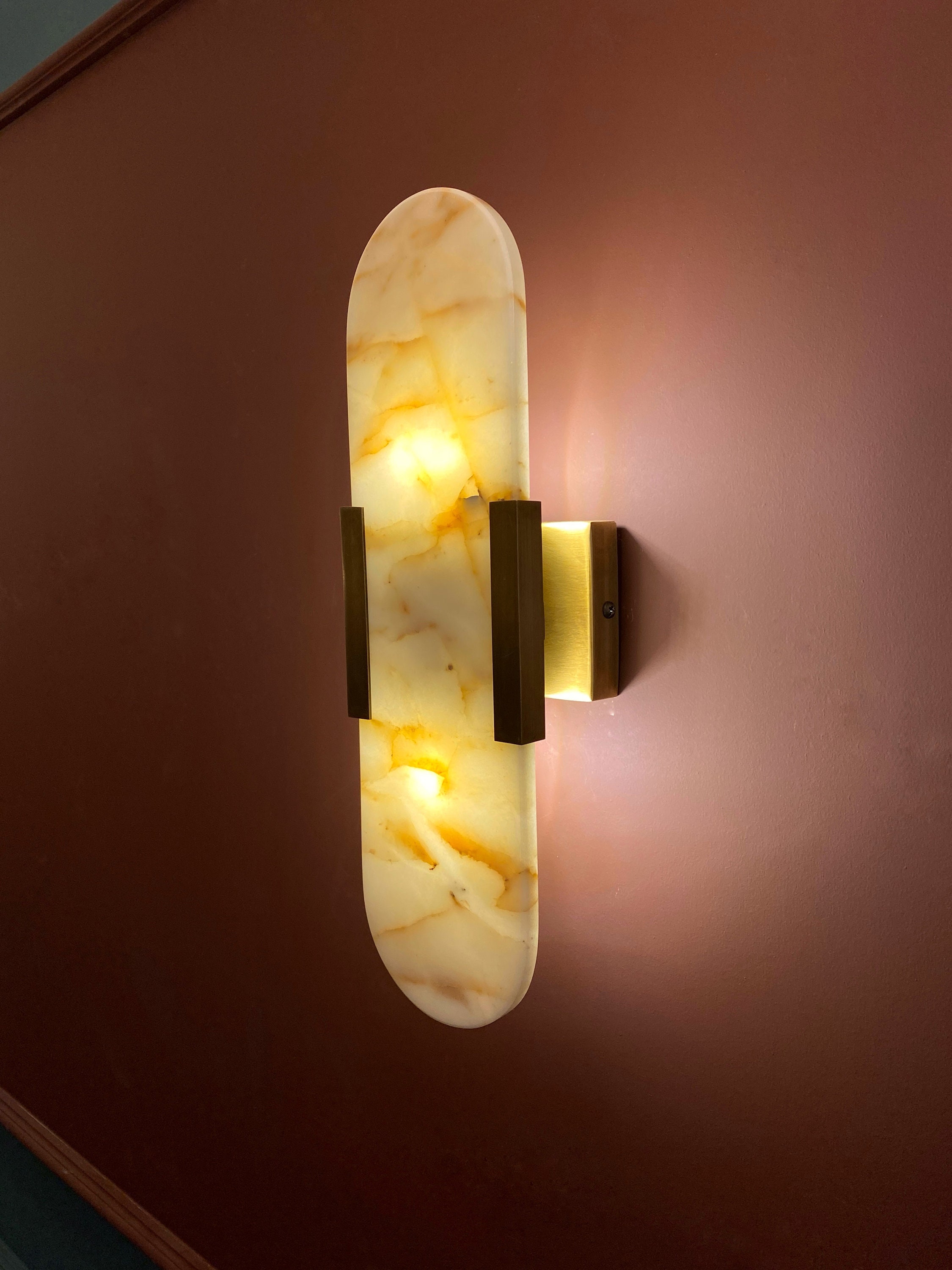 Marble Wall Sconce, Marble Wall Light, Bedroom Wall Light, Modern Wall ...