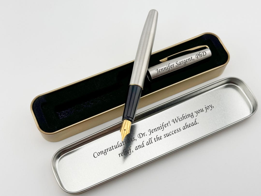 Custom Parker Fountain Pen in Box - Phd Graduation Gift, New Doctor ...