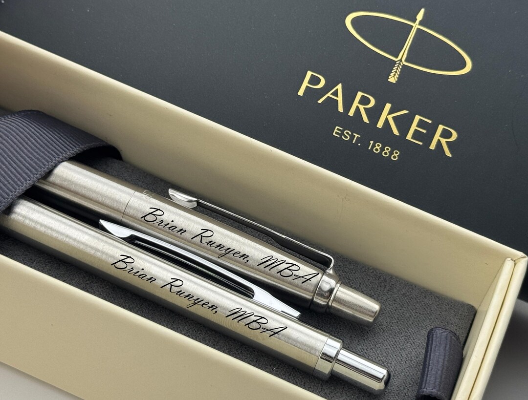 Engraved Parker Pen and Mechanic Pencil Set in Parker Gift Box, MBA ...