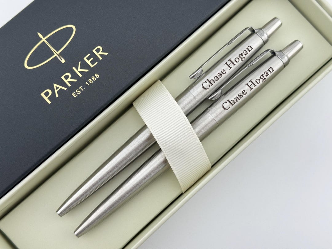 Engraved Parker Jotter Pen Set, Personalized Chrome Pen, Graduation ...