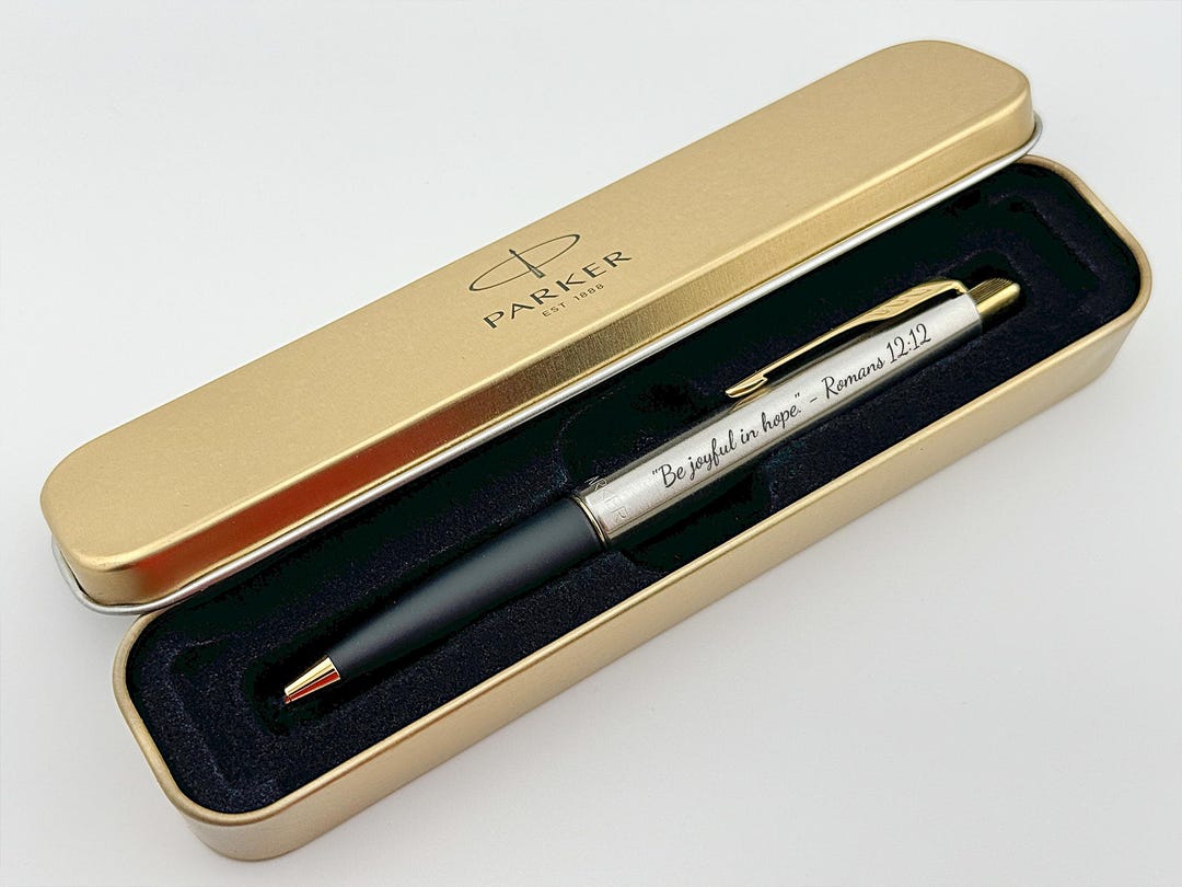 Custom Engraved Parker Frontier Pen - Bible Verse Pen, Personalized ...