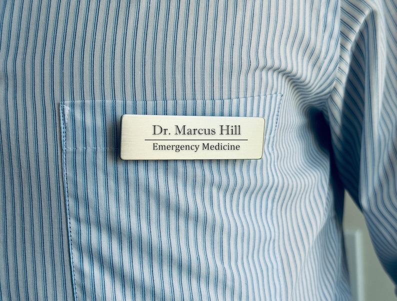 Custom Engraved Magnetic Name Badge, Personalized Name Tag, Nurse Name ...