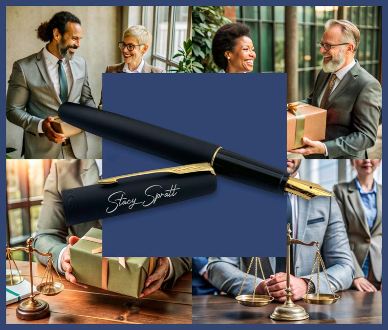 Custom Engraved Parker Fountain Pen, Gift for Esquire, Lawyer ...