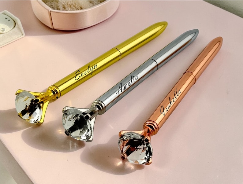 Custom Engraved Crystal Diamond Pen, Bridesmaid Proposal Gift ...