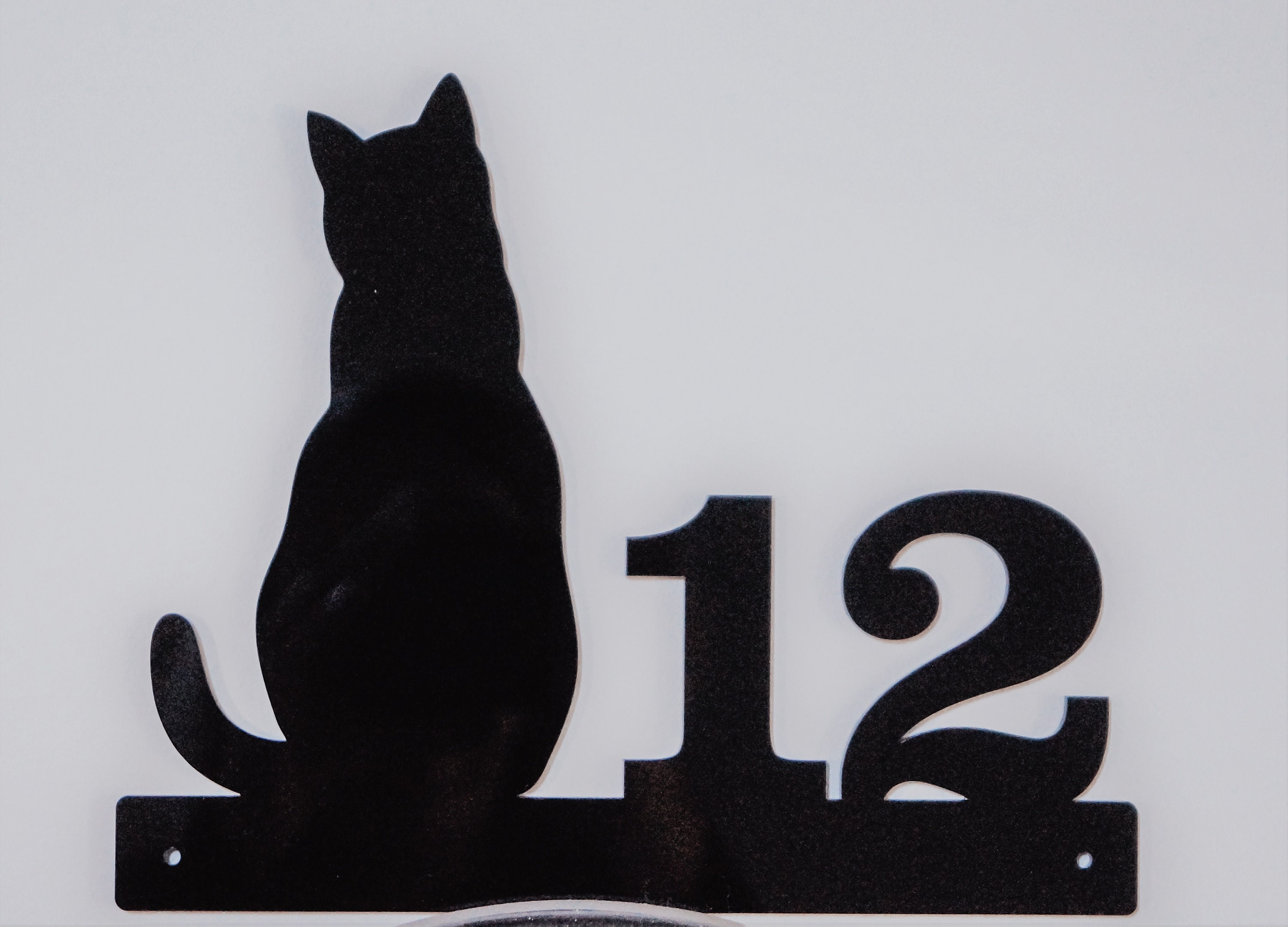 Signo de número de casa personalizado Signo de gato Signo - Etsy México
