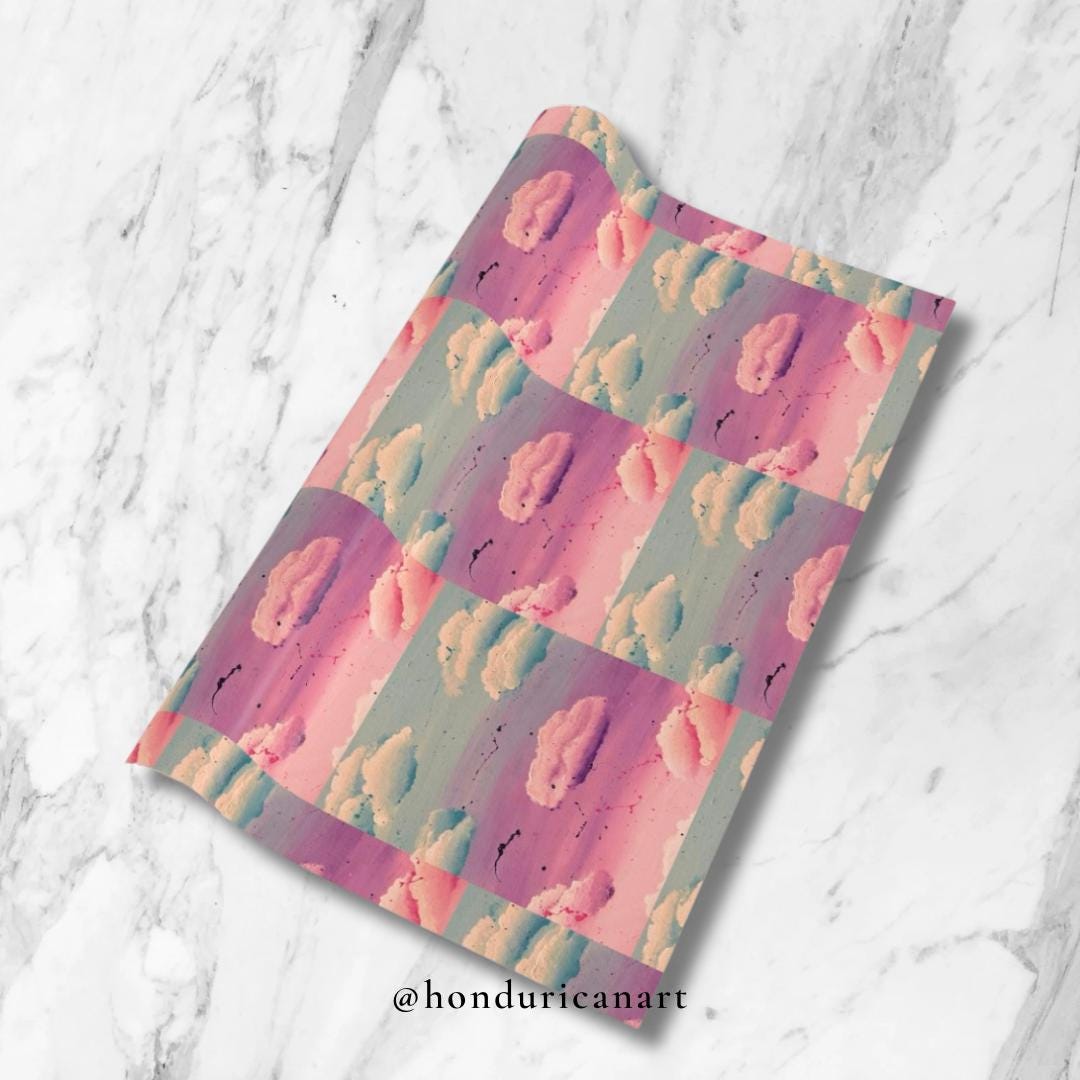 Dreamy Pastel Clouds Gift Wrapping Paper Roll, Perfect for Birthdays ...