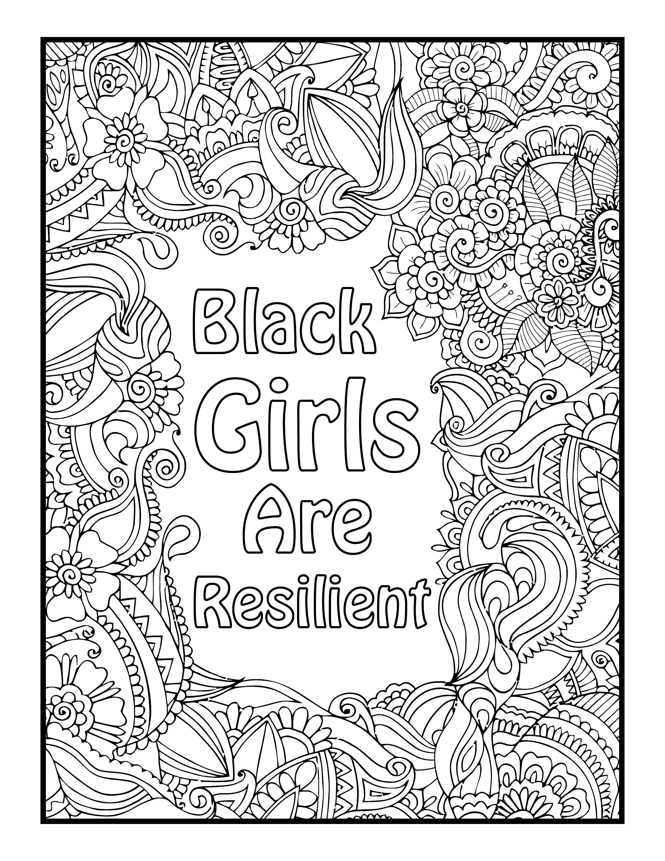 Black Girl Motivational Quotes Coloring Sheets - Etsy
