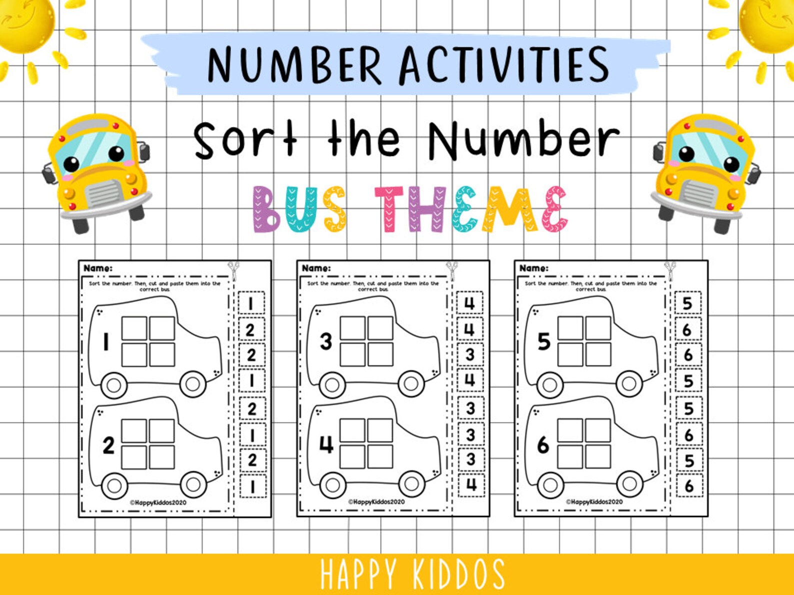 Sort the Numbers on the Bus - Etsy