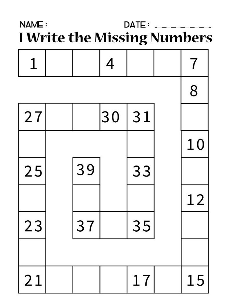 Missing Numbers - Etsy