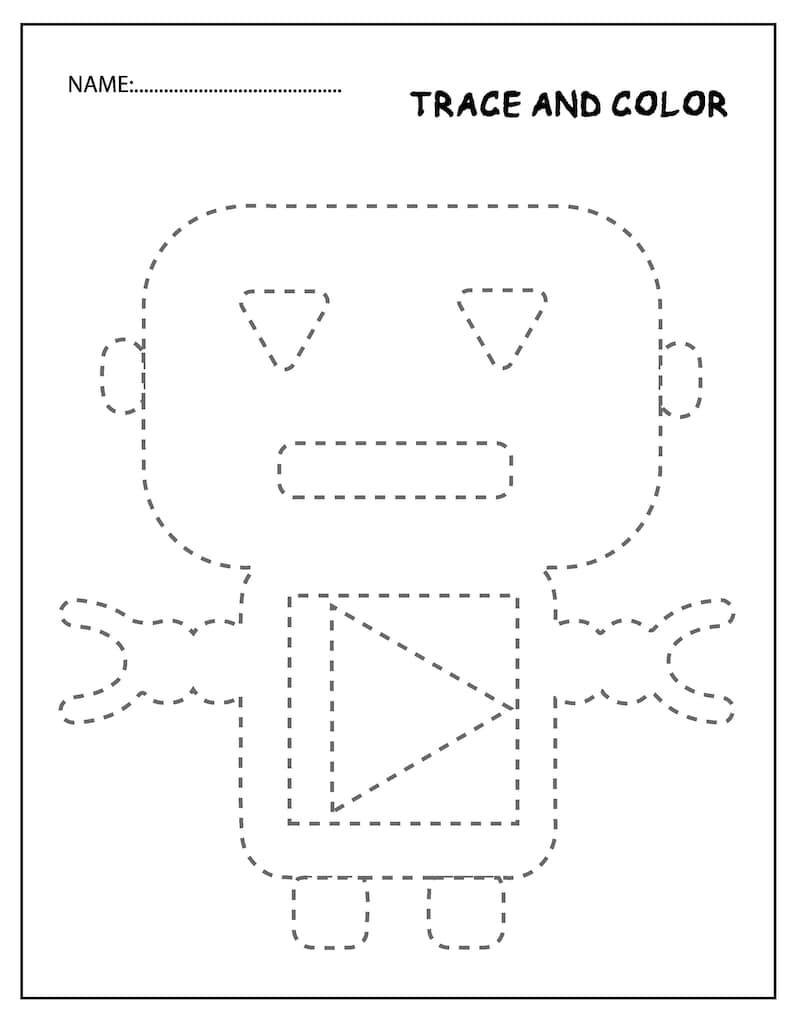 Tracing Robot Sheets - Etsy