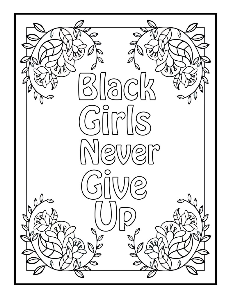 Black Girl Motivational Quotes Coloring Sheets - Etsy