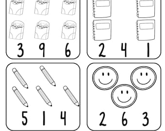 Montessori Math Count and Match Activity Printable Preschool Worksheets ...