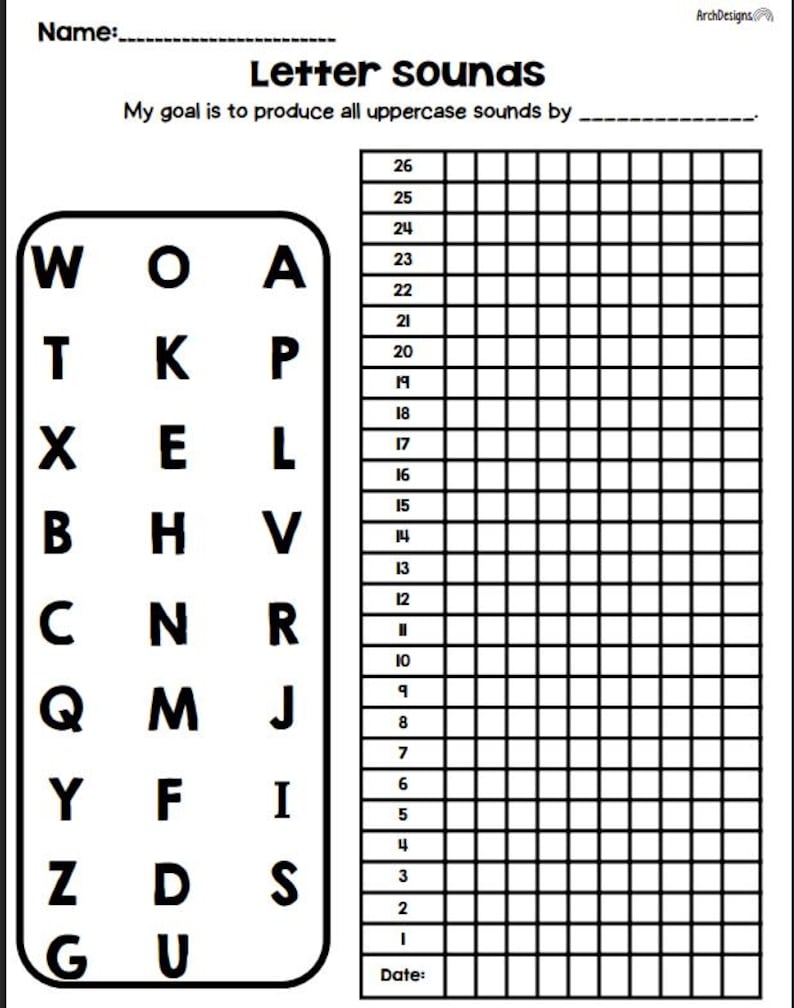 Letter Names and Letter Fluency Tracker - Etsy