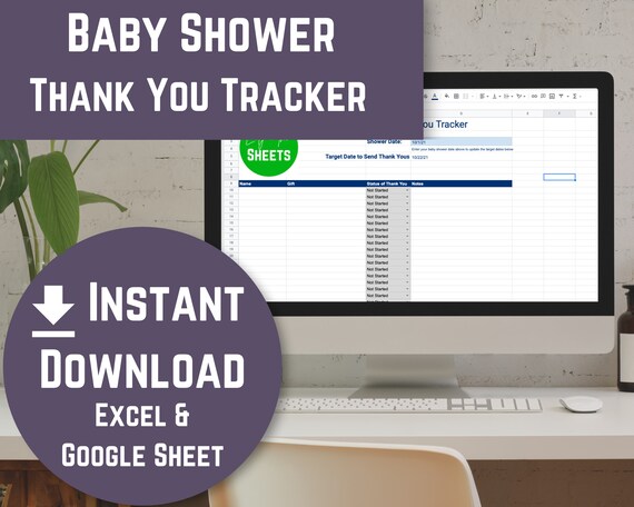 Baby Shower Gift & Thank You Tracker Digital Excel/google - Etsy