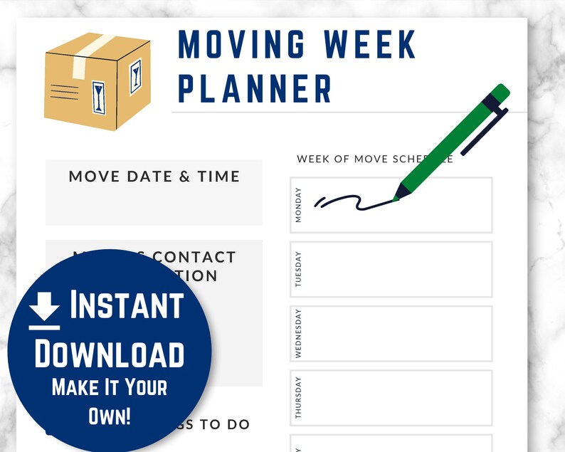 Moving Planning & Checklist Bundle - Digital Download 4 PDFS + Google ...