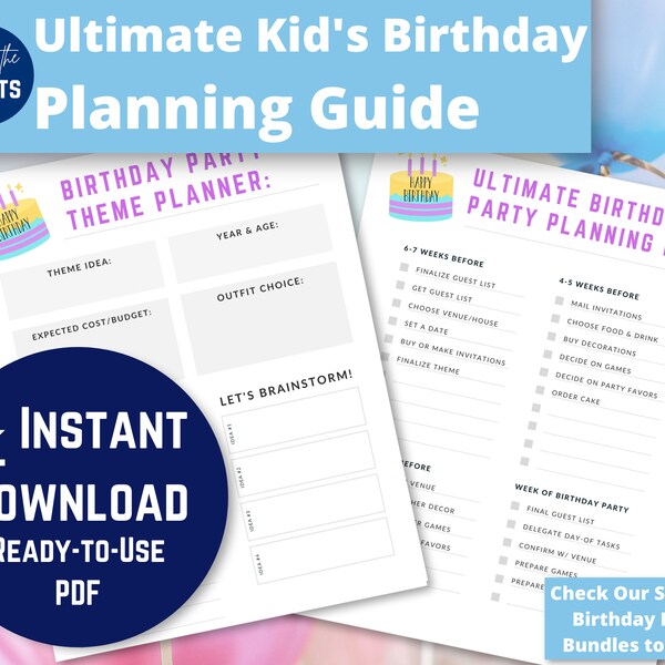 Birthday Party Plan - Etsy