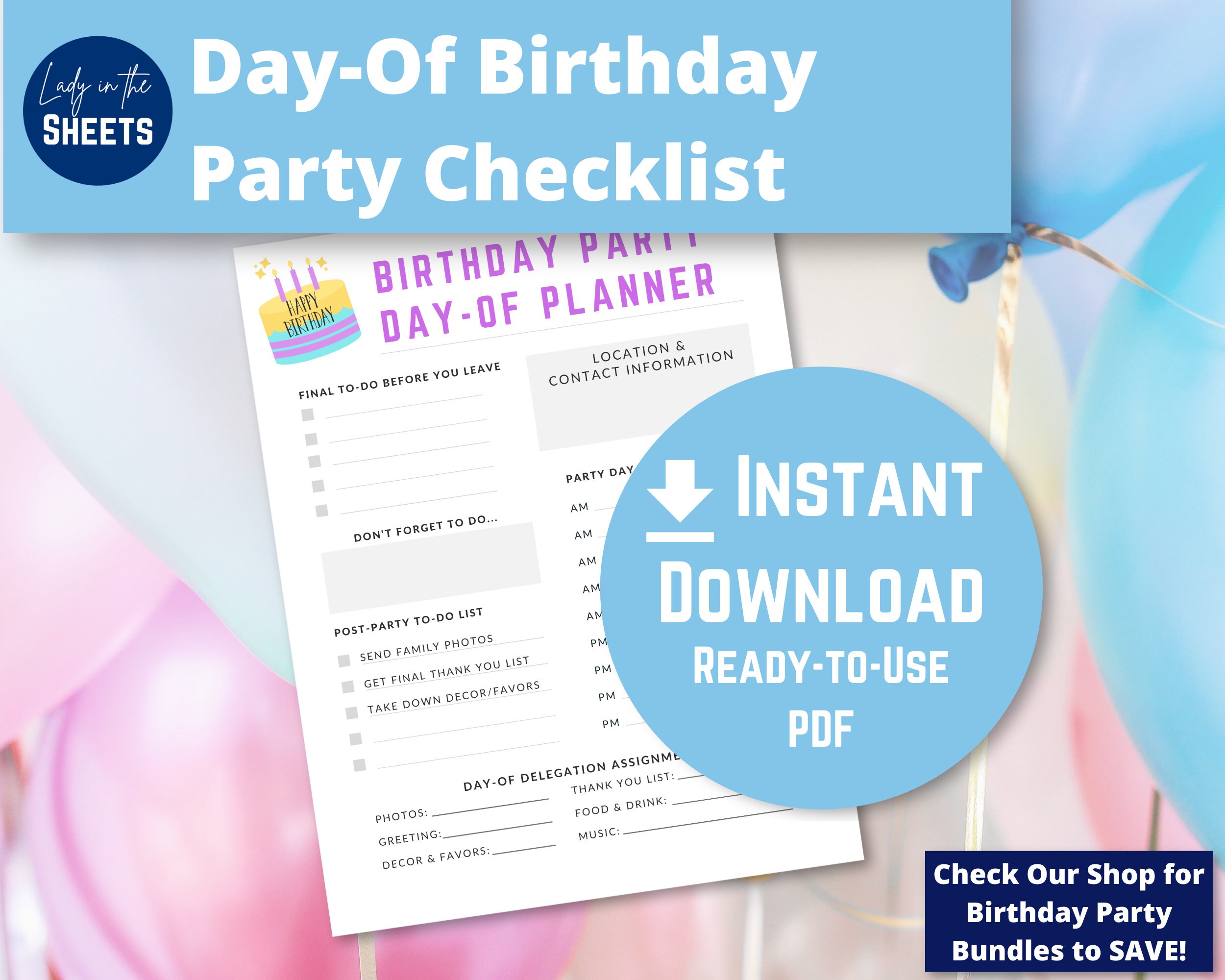 Kid's Birthday Party Planning Guide Bundle - Digital Download 9 PDFS - Etsy