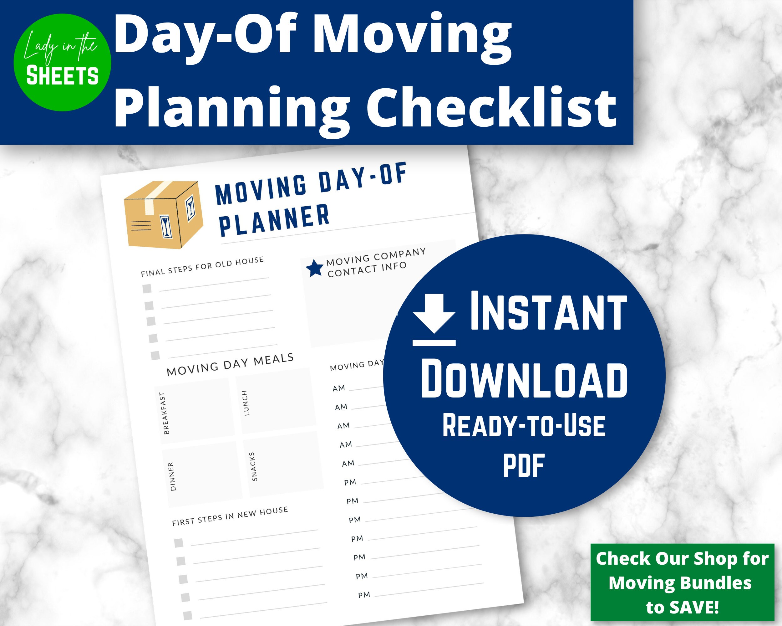 Moving Planning & Checklist Bundle Digital Download 4 PDFS Google Sheet ...