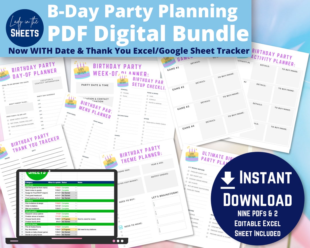 Kid's Birthday Party Planning Guide Bundle - Digital Download 9 PDFS ...