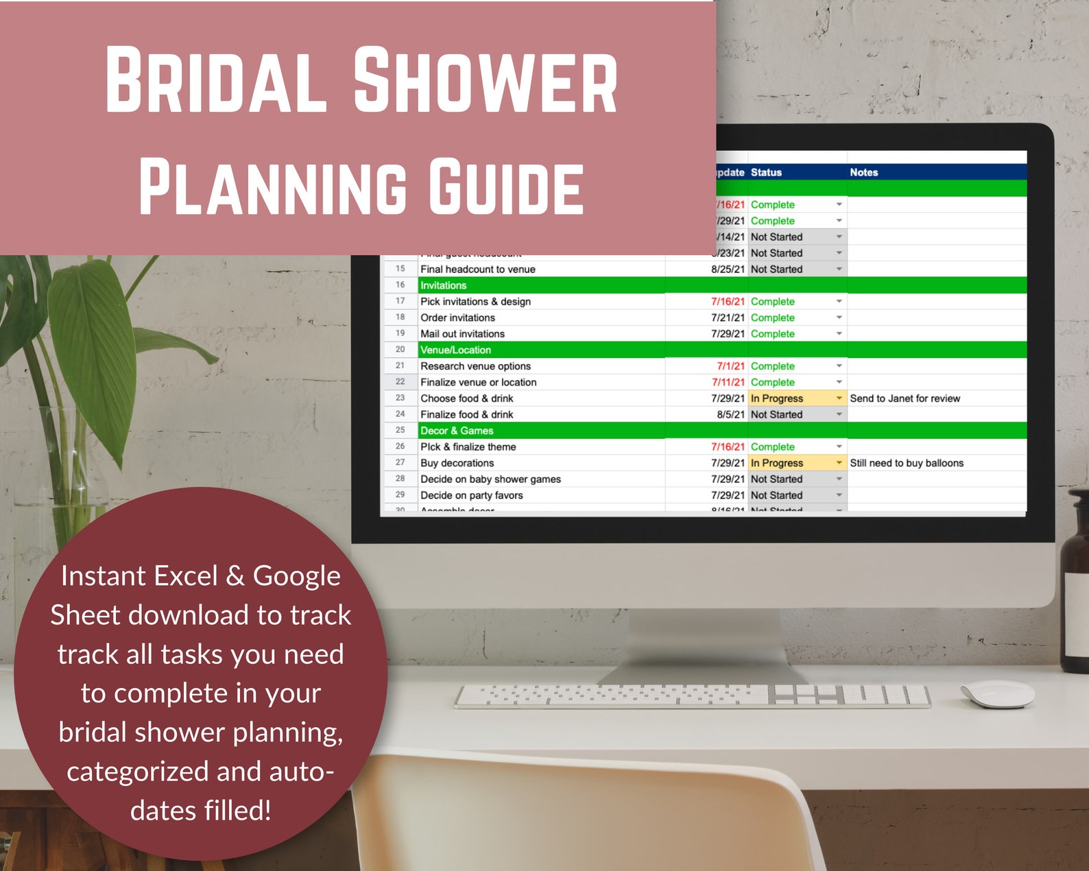 Ultimate Bridal Shower Planning Guide/list - Digital Download ...