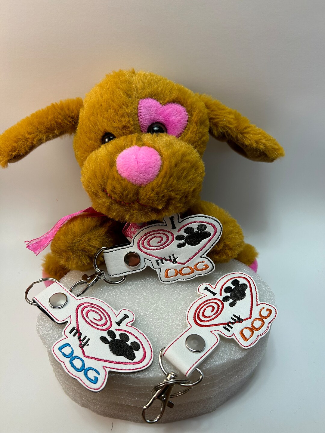 In the Hoop Embroidered, Dog Key Fob, Key Fob, Snap Tab, Dog Lovers - Etsy