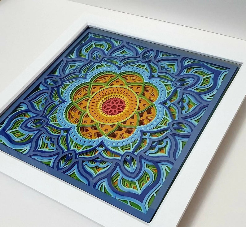 3D Mandala Box Frame Home Decor Multi-layered Any Colour - Etsy